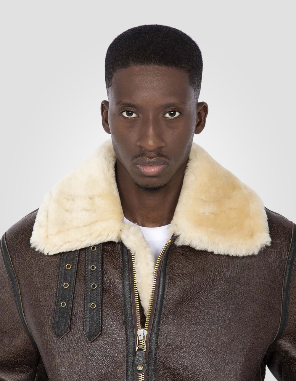 Blouson bombardier B-3 marron mythique USA, cuir de mouton - 257S ...