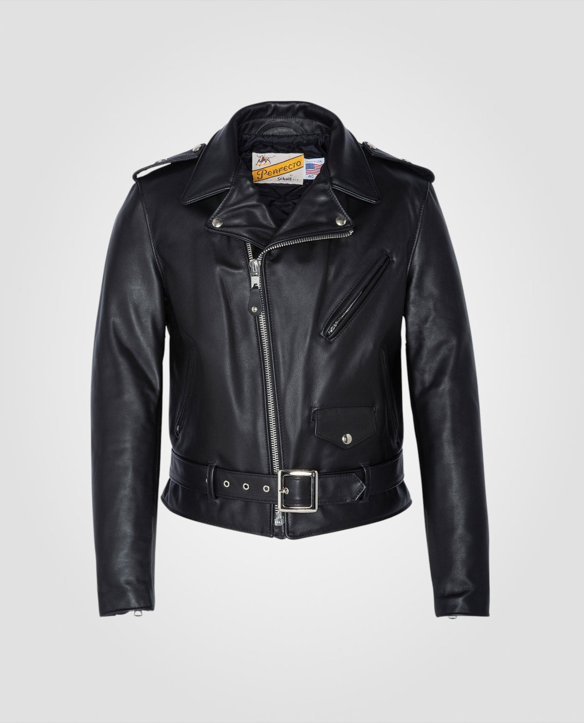 Black perfecto® jacket legendary Star USA, cowhide - 613 | Schott NYC®