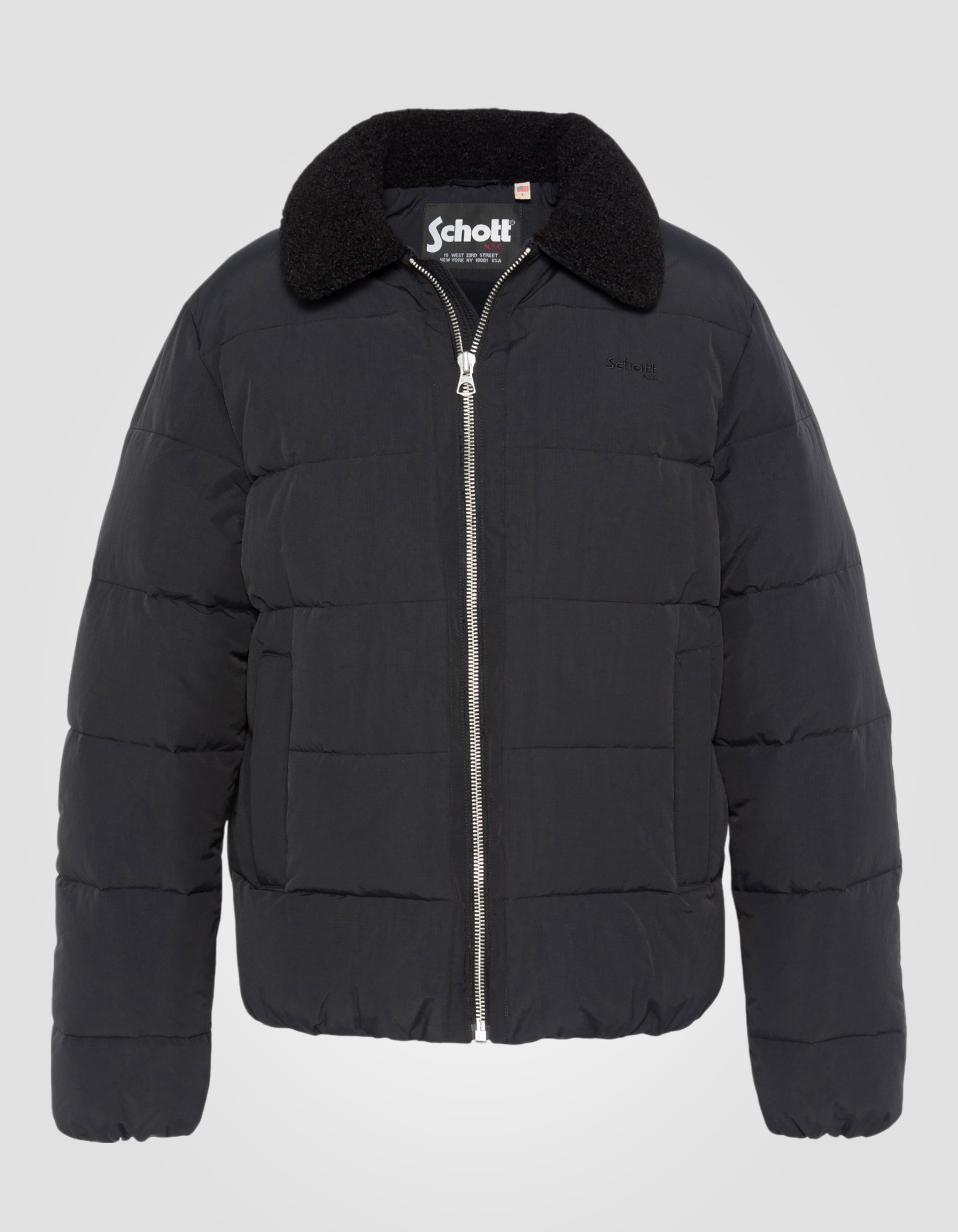 Black Army Down jacket at Col Sherpa - Iowa | Schott NYC®