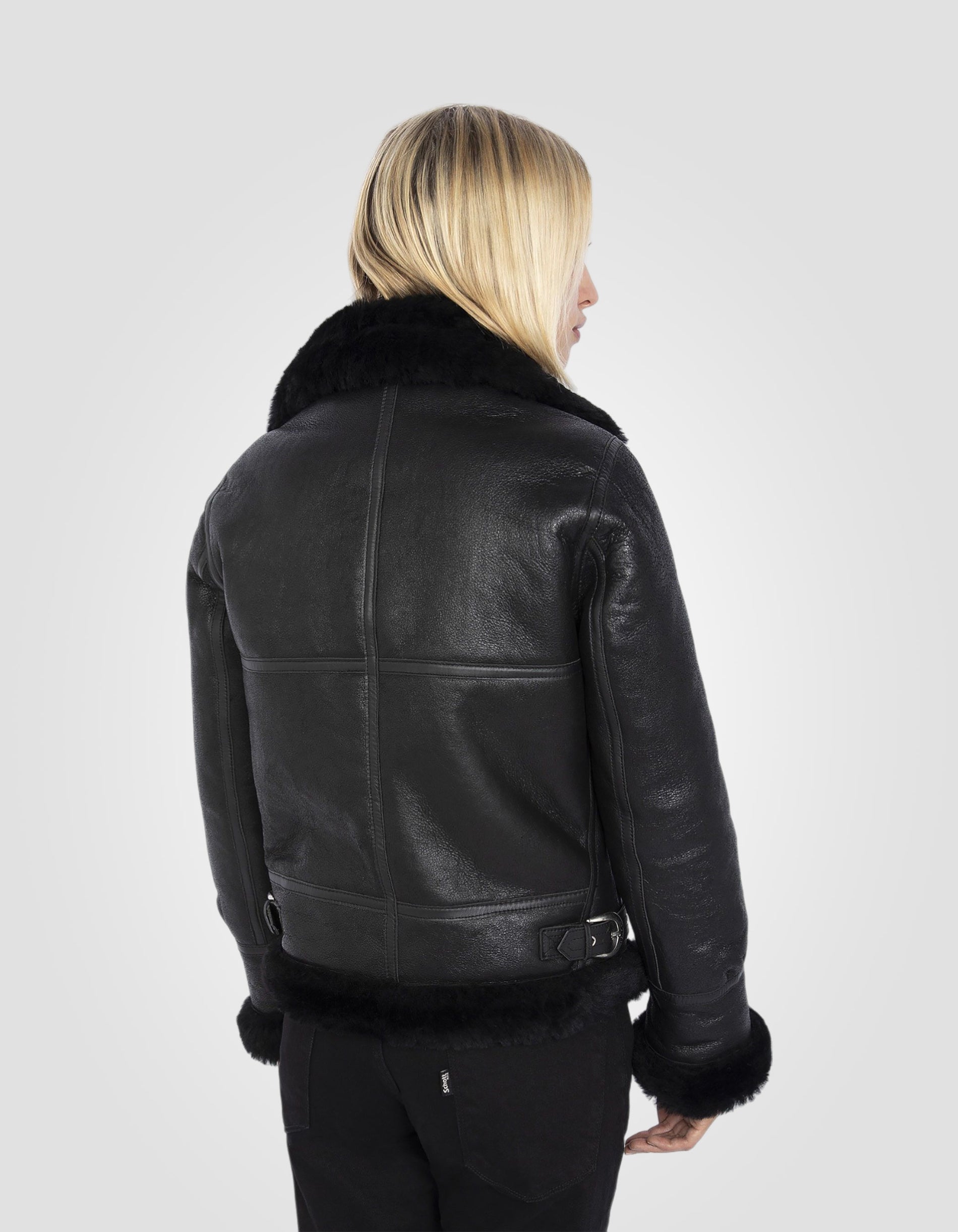 Black b -3 bomber jacket, sheep leather - LCW1257 | Schott NYC®
